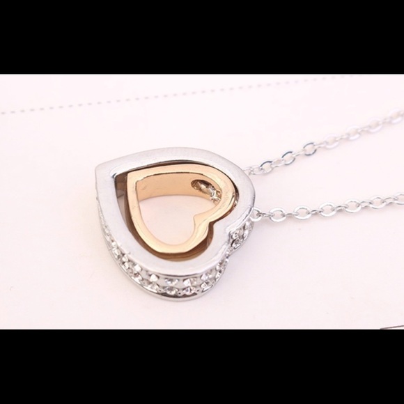 Jewelry | New Two Tone Double Heart Adjustable Necklace | Poshmark